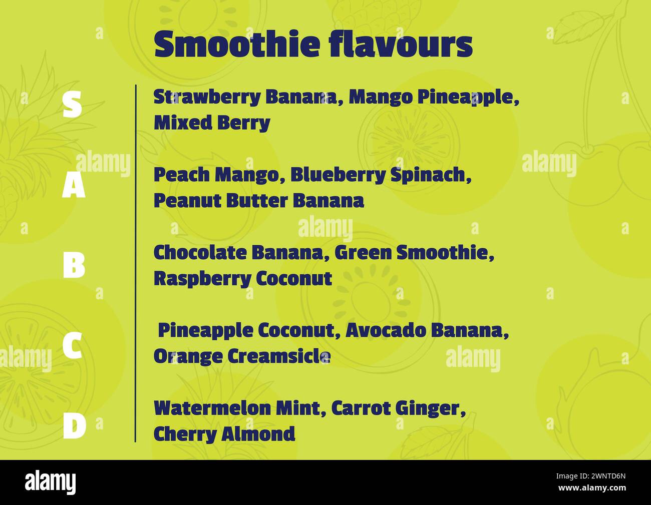 Celebrate health with flavors! Vibrant smoothie menu template radiates ...