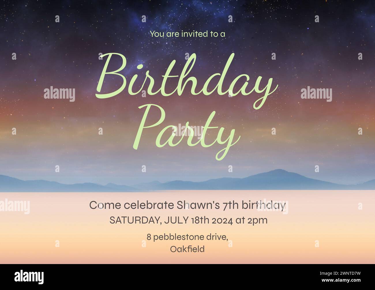 Celebrate a special occasion with this serene twilight sky-themed ...