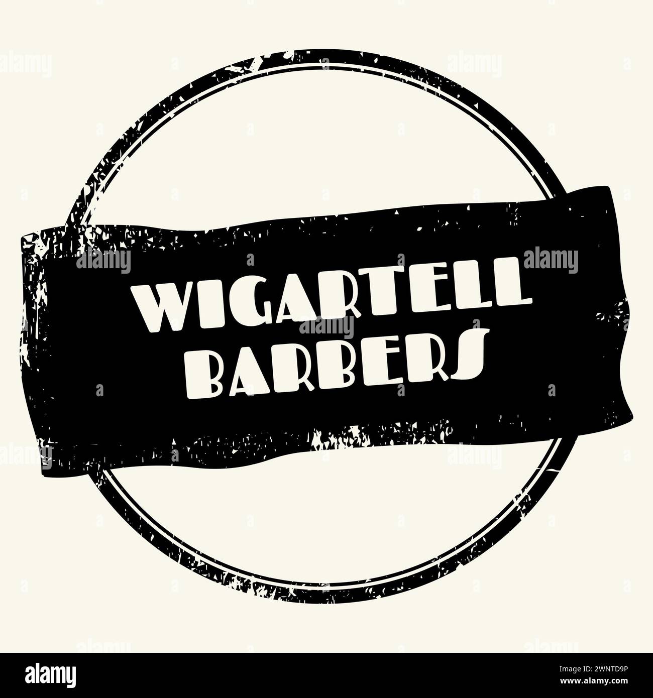Promoting a classic barbershop, the grunge-style stamp template exudes ...