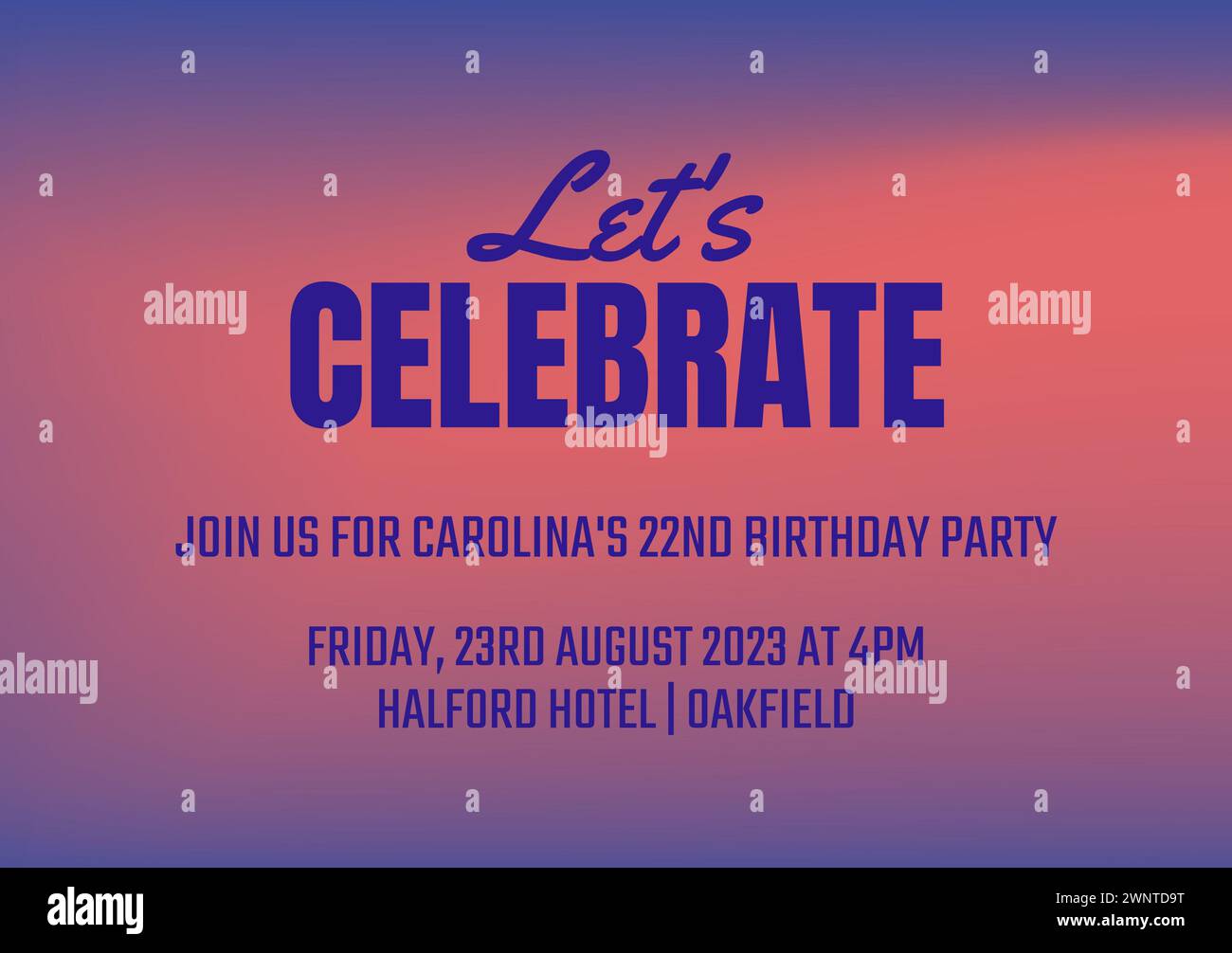 Celebration invitation, vibrant gradient background sets a festive mood ...