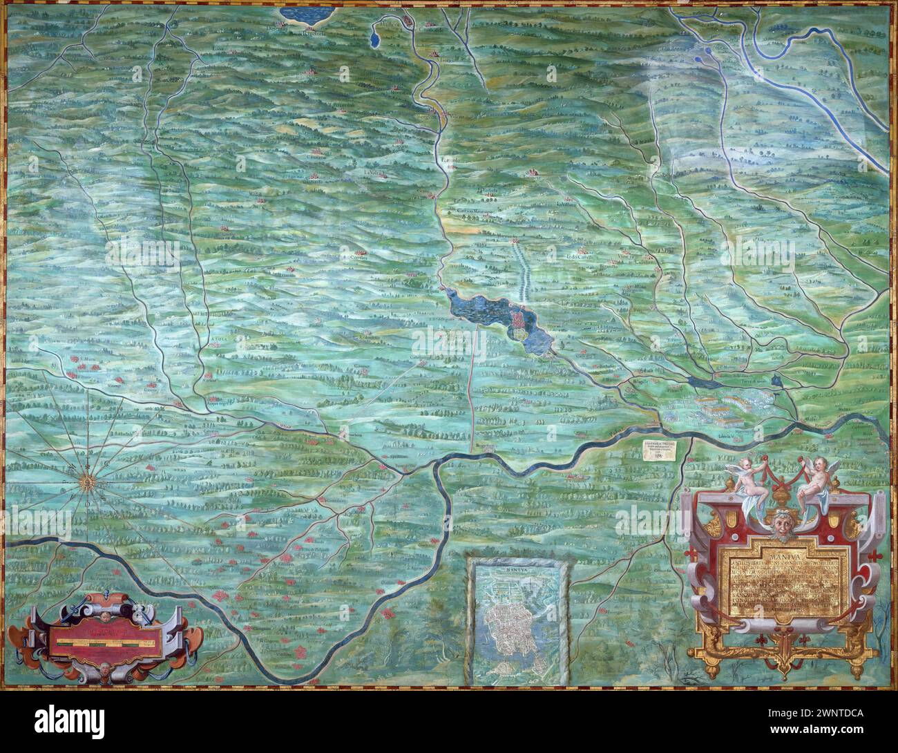 Antique world maps HQ – Duchy of Mantua 1583, 330x431 Stock Photo - Alamy