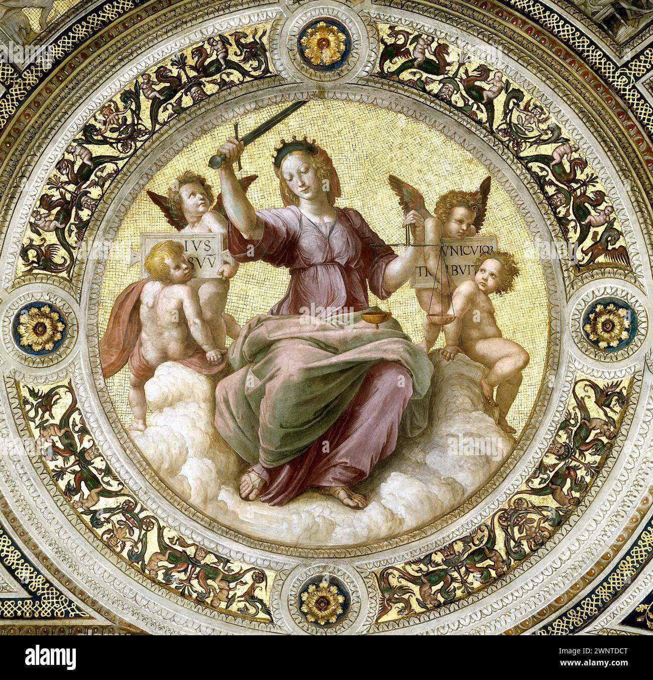 Stanza della Segnatura: Ceiling – Justice Raffaello Sanzio da Urbino) Raphael (Raffaello Santi ...