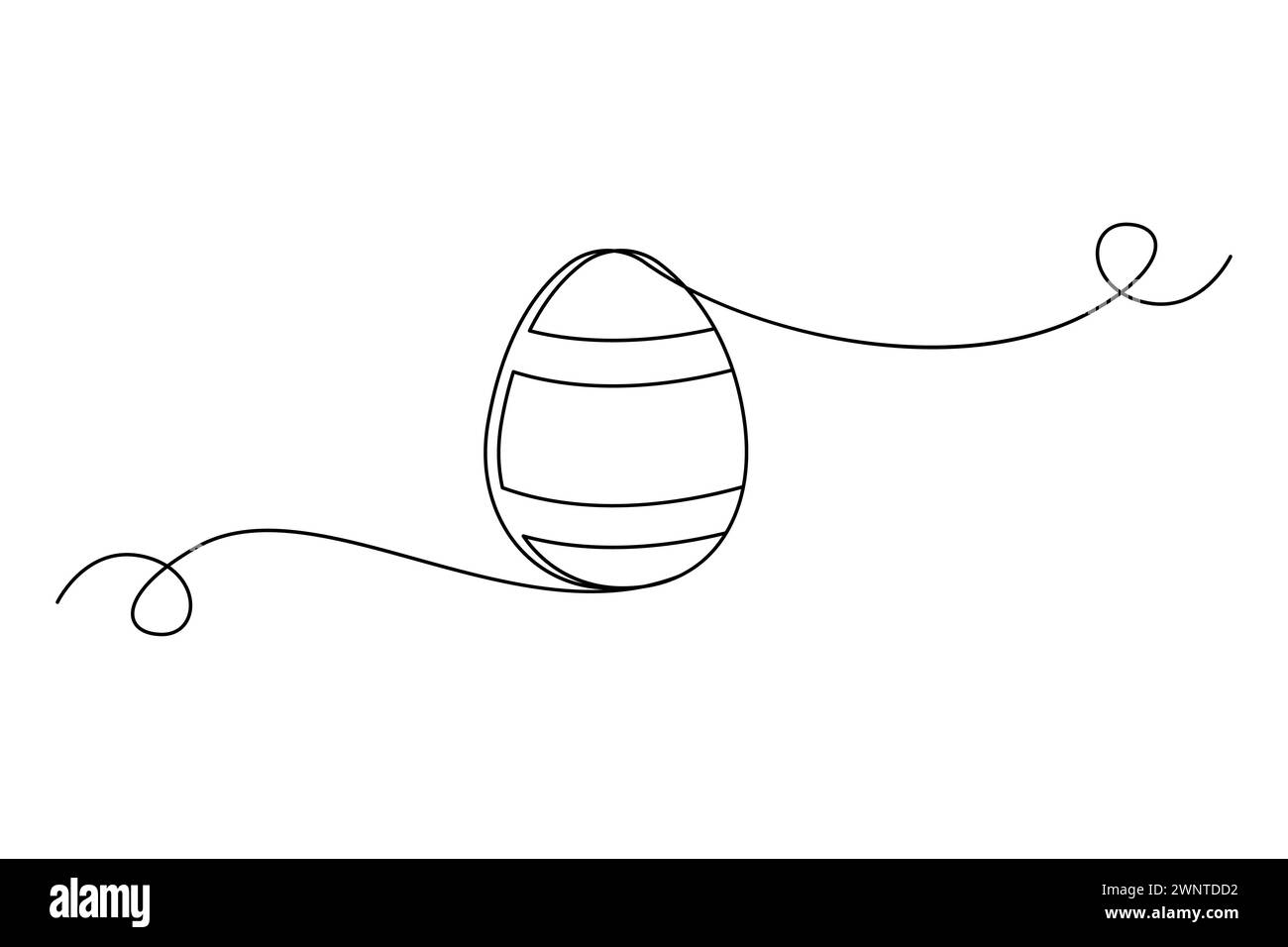 Egg line art. Continuous one line drawing of whole egg. Vector ...