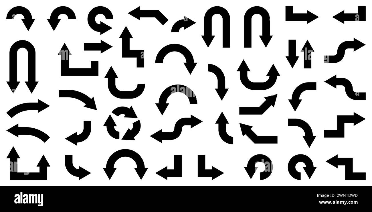 Black arrows set on white background. Pointers collection. Arrow cursor icon. Vector ...