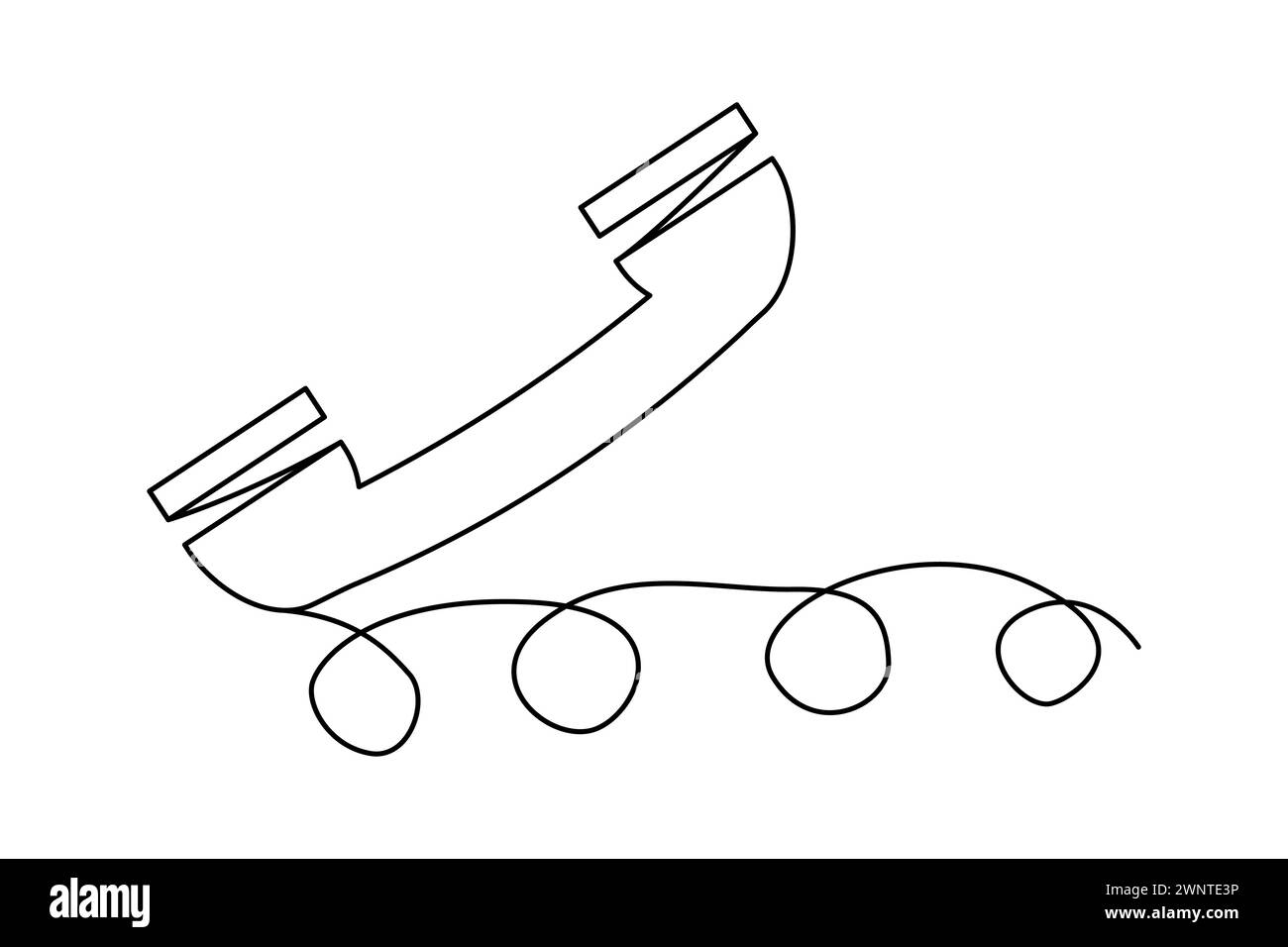 Continuous drawing of handset. One line icon of handset. Vector ...
