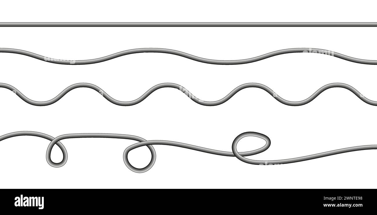 Electric wires, power cables in black plastic tubes. Vector ...