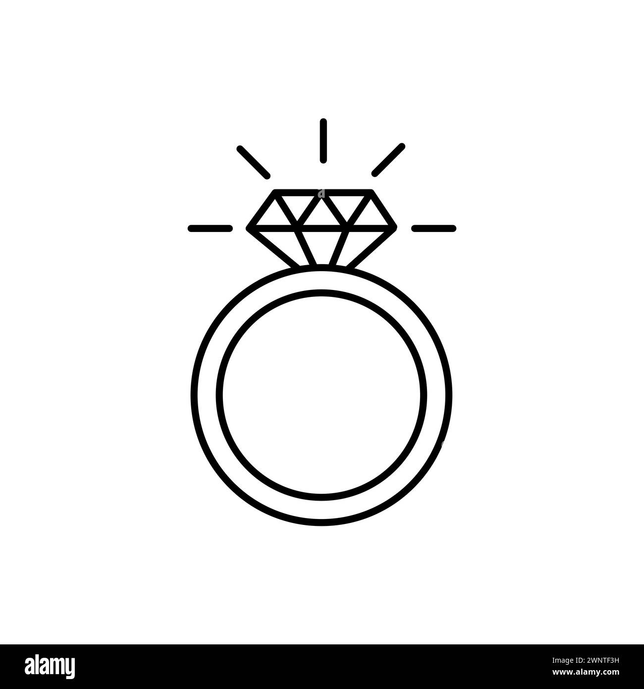 icon of ring with diamond. Icon of wedding ring. Vector illustration ...