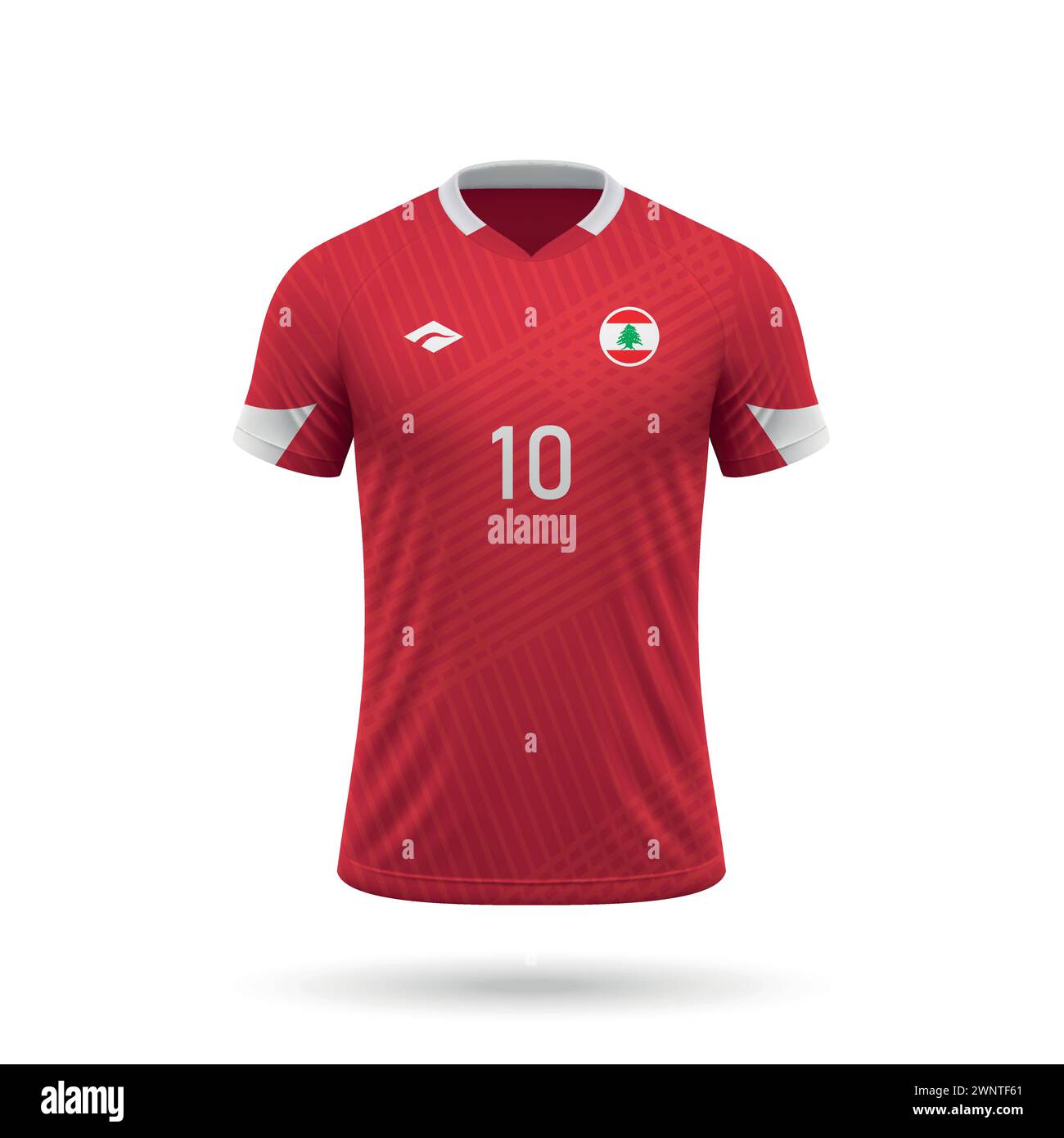 3d realistic soccer jersey Lebanon national team, shirt template for ...