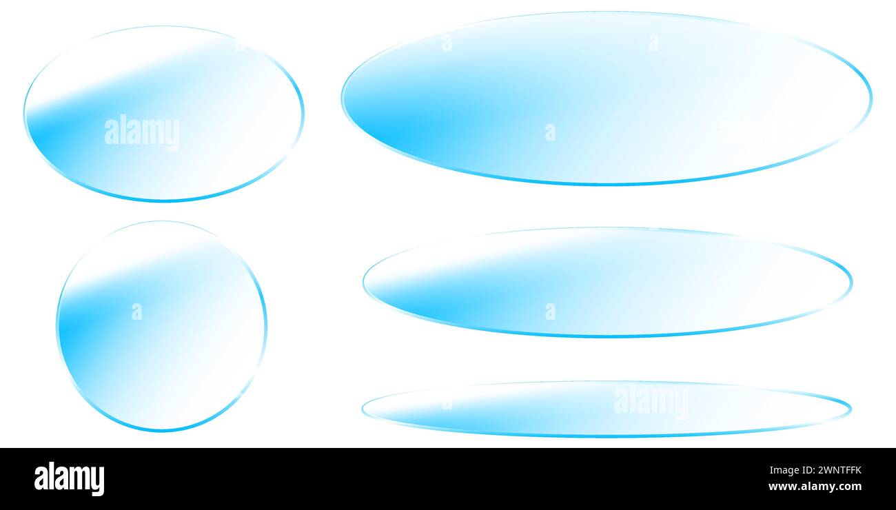 Blue ovals. Blue oval frames. Blue oval buttons. Vector illustration ...