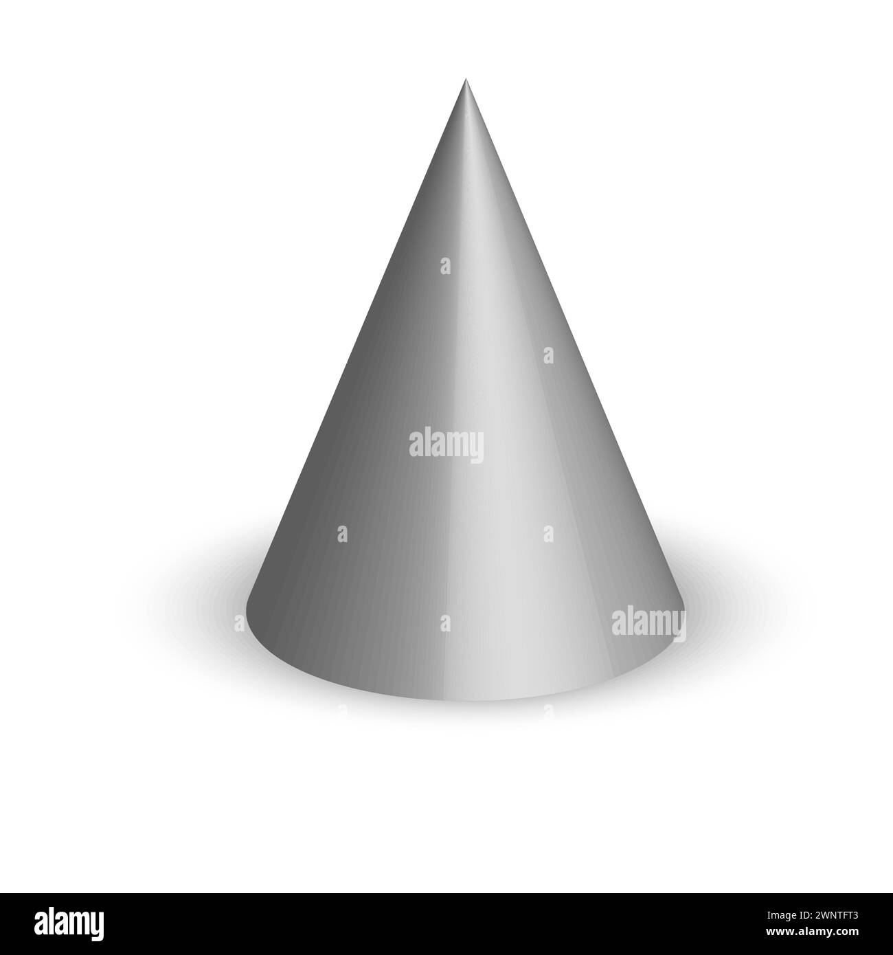 Cone grey 3D perspective. Geometric abstract form. Vector illustration ...