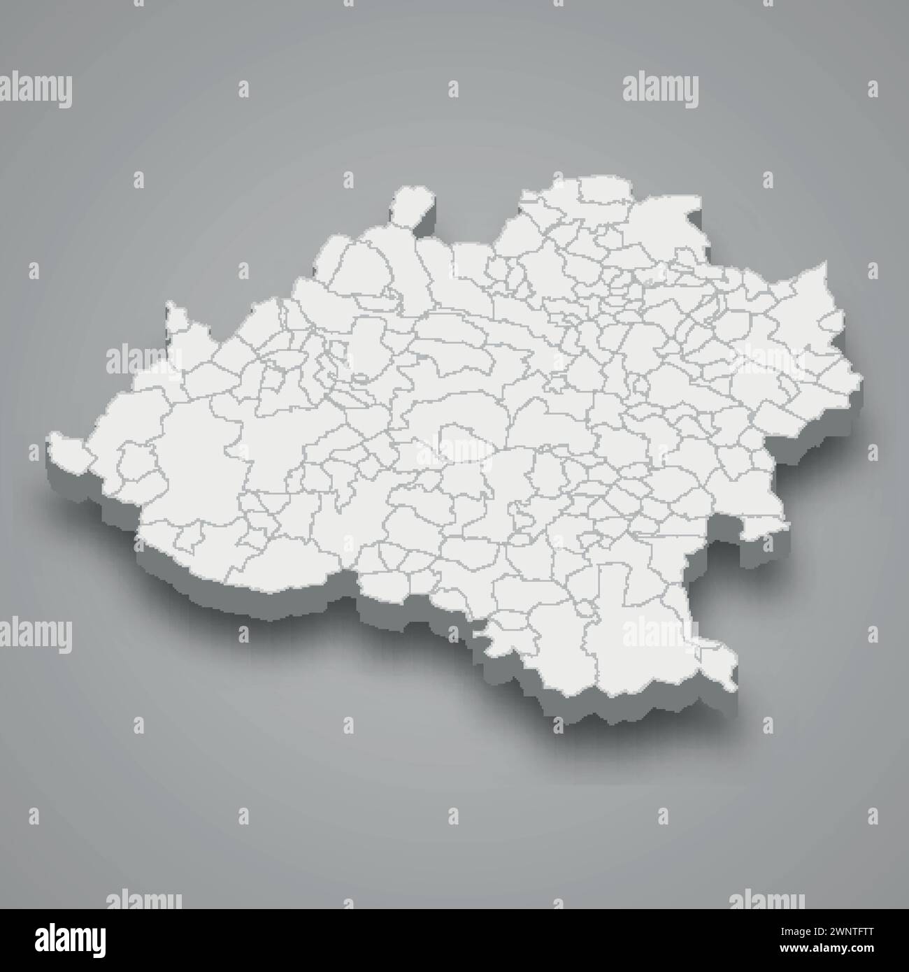 3d isometric map of Soria is a province of Spain with borders ...