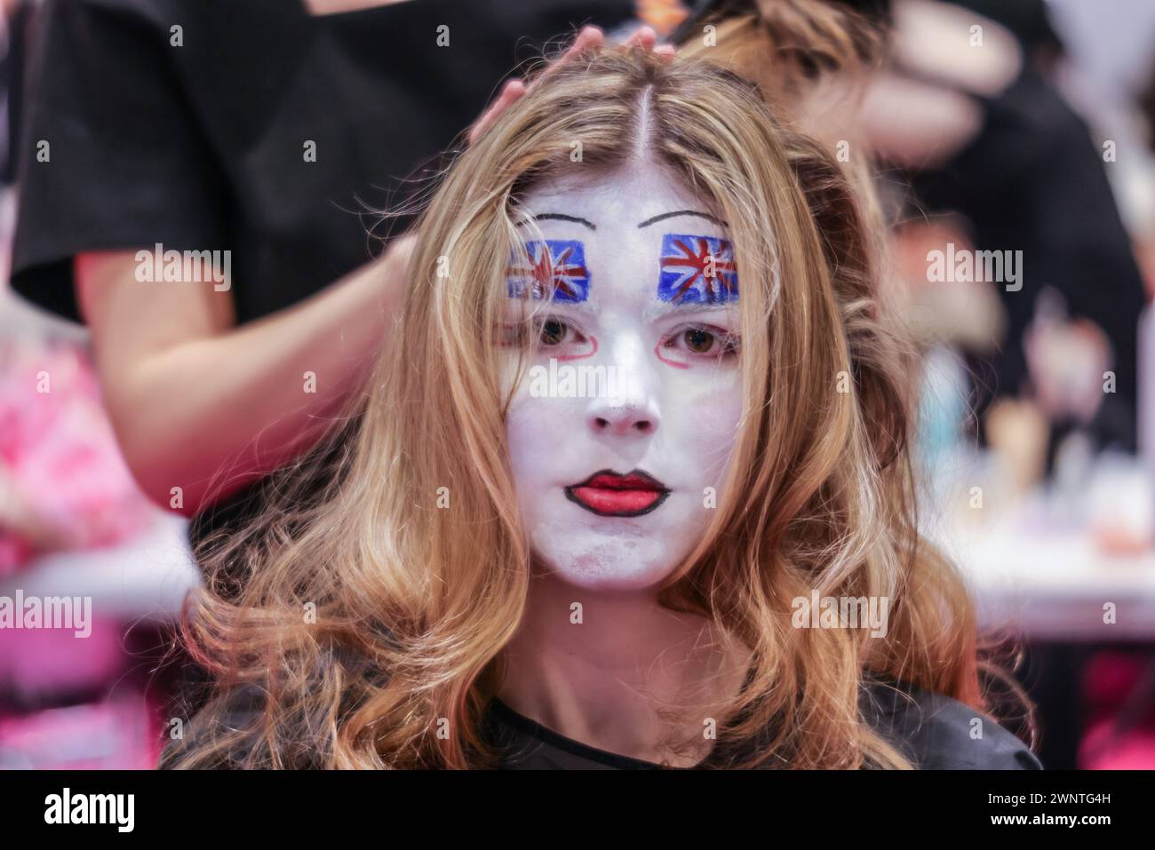 London Excel 4 March 2024 College Students competing for face make up ...