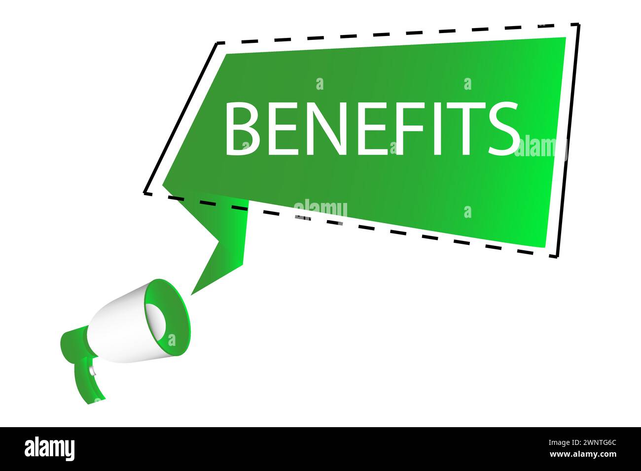 Hand holding megaphone Benefits. BENEFITS. Vector illustration. EPS 10 ...