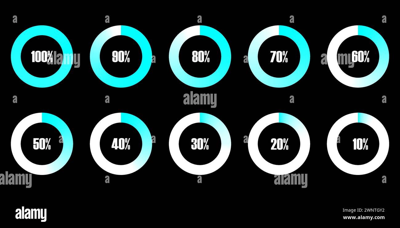 Set of circular progress bar icons. Timer icon. Good for download ...