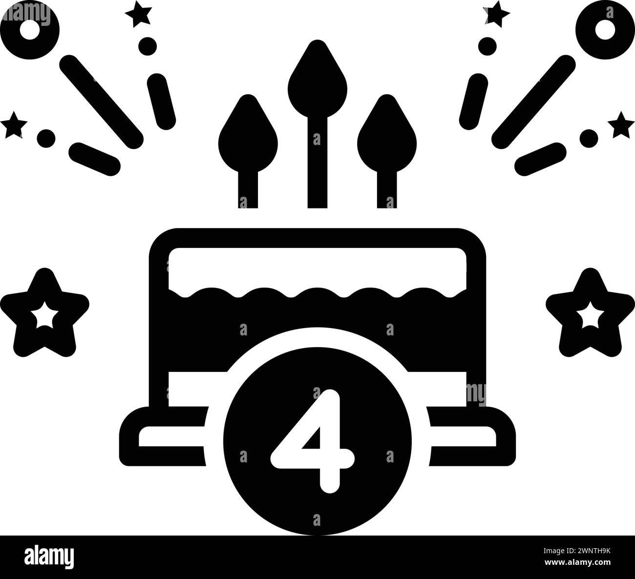 Candle birthday number cake Black and White Stock Photos & Images - Alamy