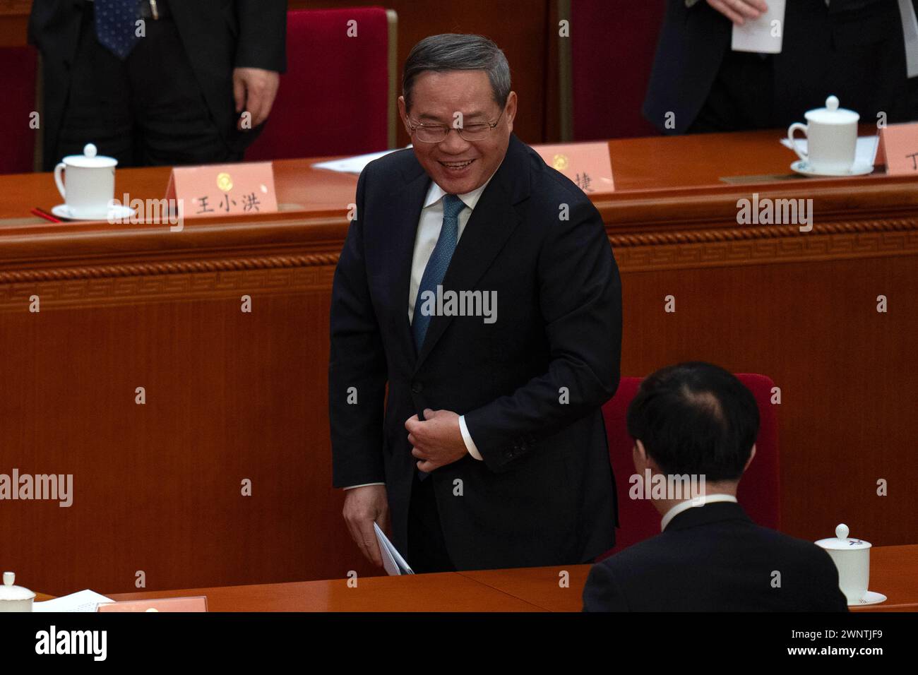 Chinese Premier Li Qiang leaves after the opening session of the ...