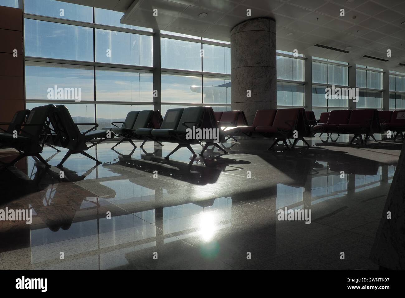 Ankara, Turkey, Esenboga Havalimani Airport. The waiting room, a place ...