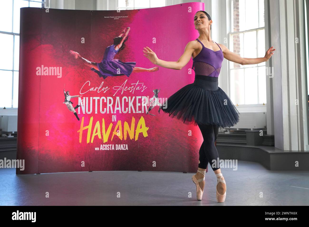 Principal dancer Laura Rodríguez performs at a presentation for media ...