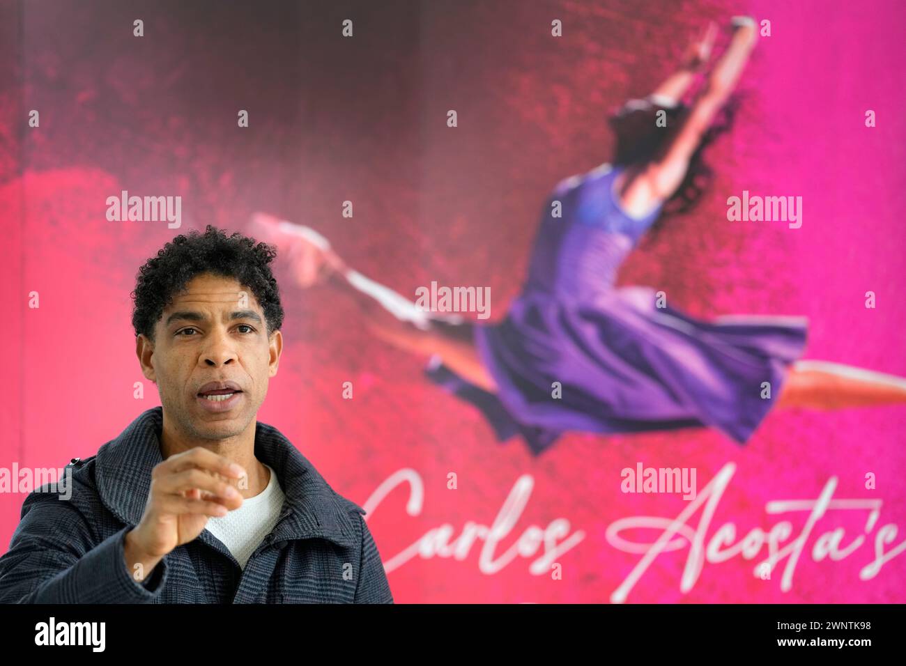 International ballet superstar Carlos Acosta speaks at a presentation for media about his brand ...