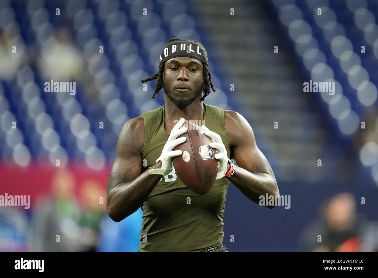 Miami defensive back James Williams runs a drill at the NFL football ...