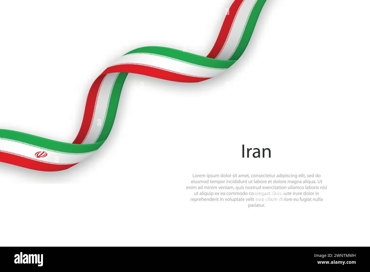 Waving ribbon with flag of Iran. Template for independence day poster design Stock Vector Image ...