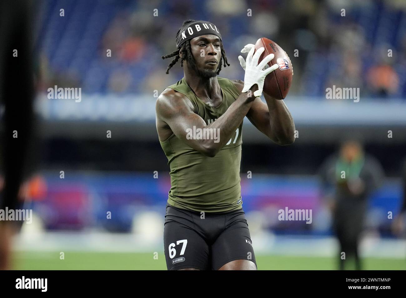 Miami defensive back James Williams runs a drill at the NFL football ...