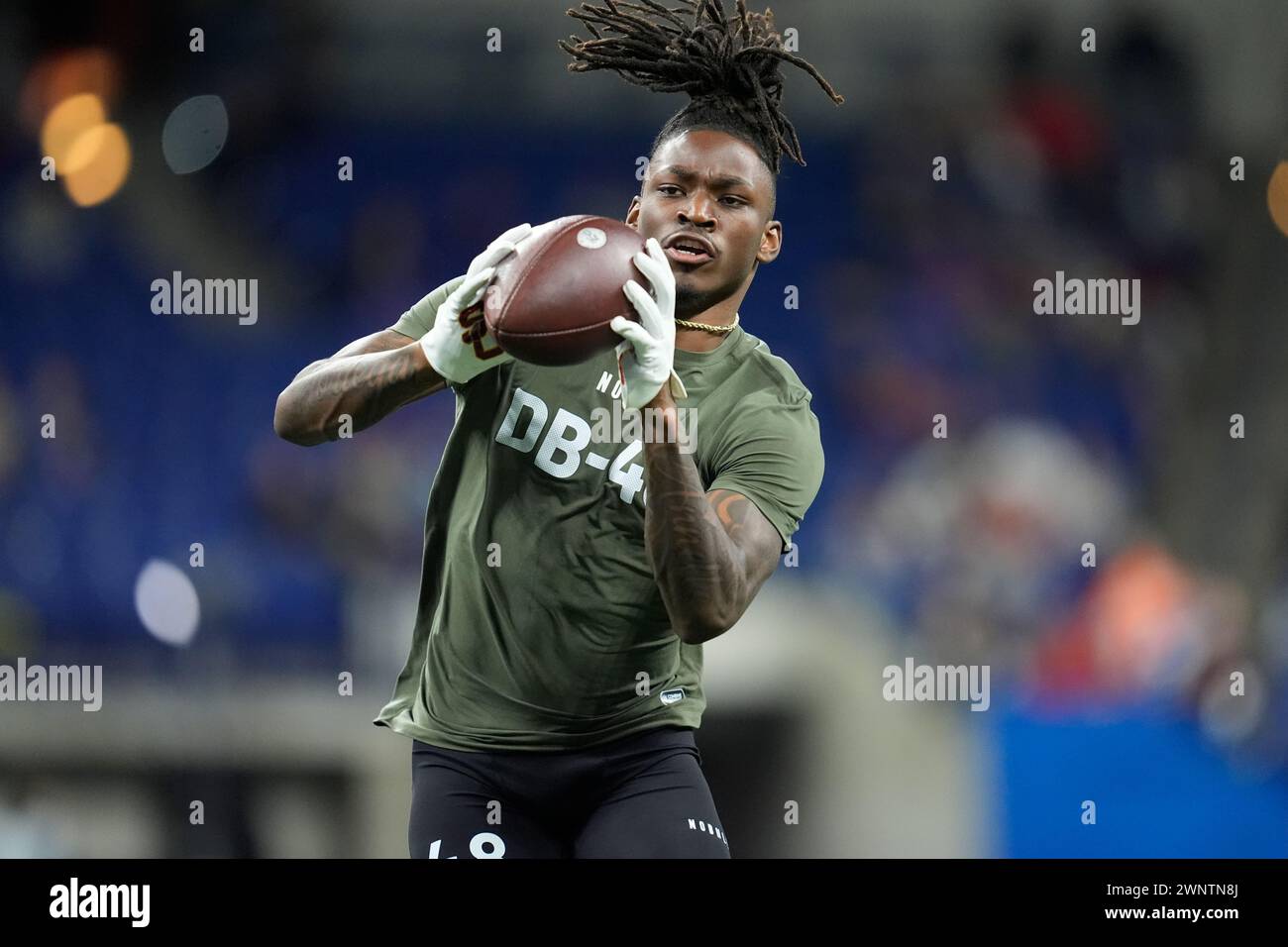 Southern California defensive back Calen Bullock runs a drill at the ...