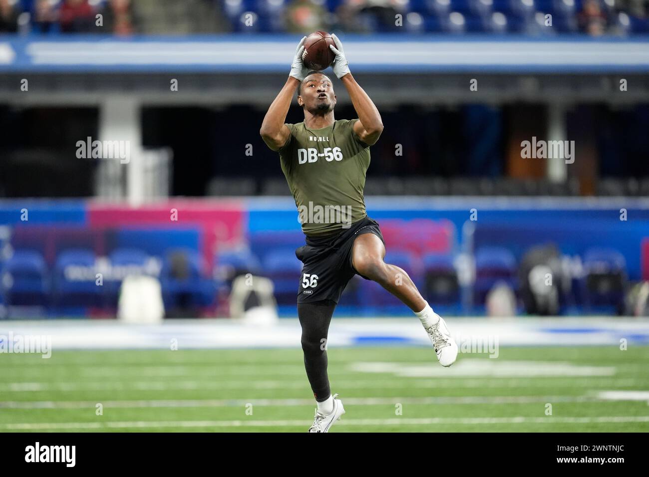 Minnesota defensive back Tyler Nubin runs a drill at the NFL football ...