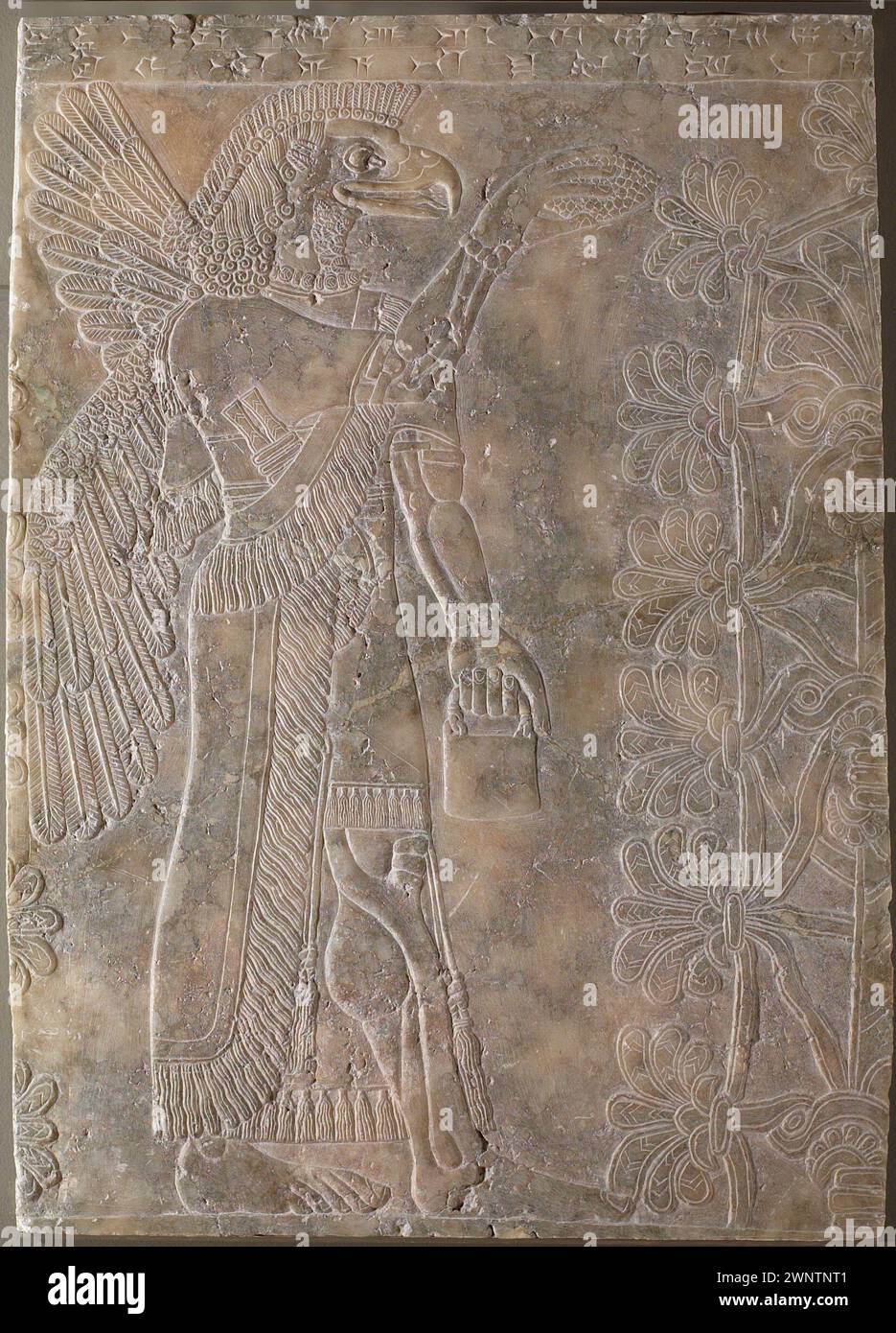 Relief: Eagle-headed genie watering sacred tree 883–859 B.C. Nimrud ...
