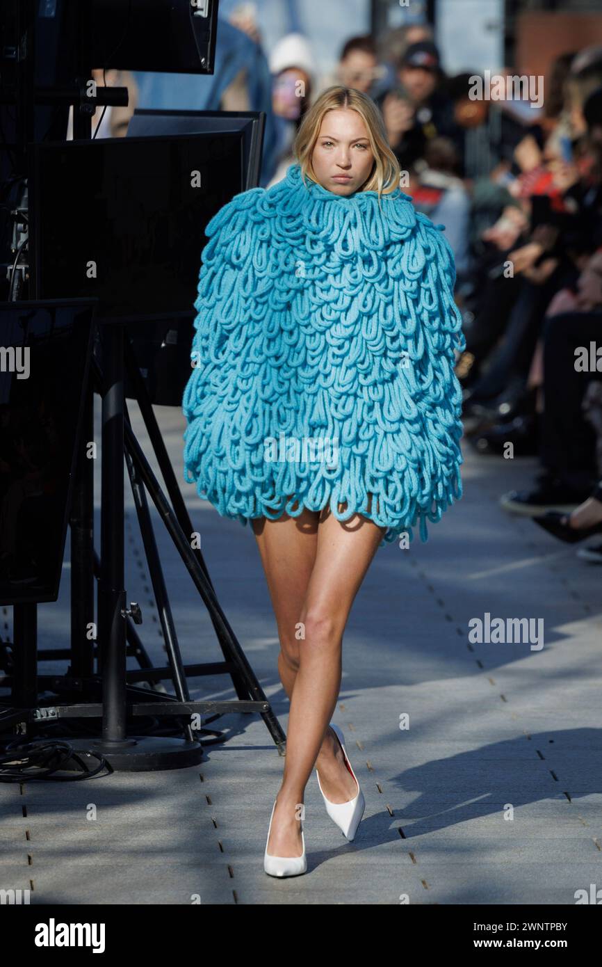 Lila Moss wears a creation as part of the Stella McCartney Fall/Winter 2024-2025 ready-to-wear ...