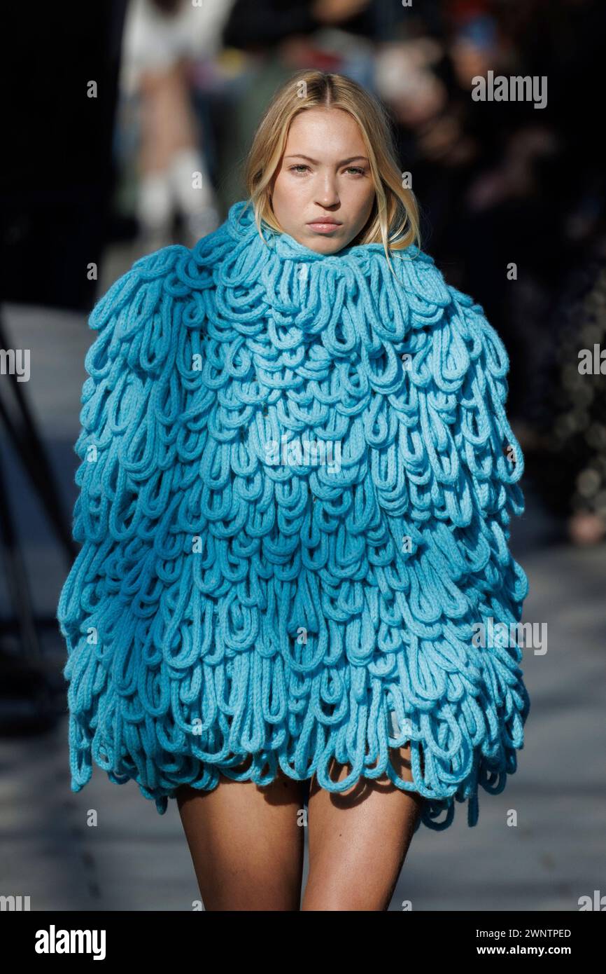 Lila Moss wears a creation as part of the Stella McCartney Fall/Winter 2024-2025 ready-to-wear ...