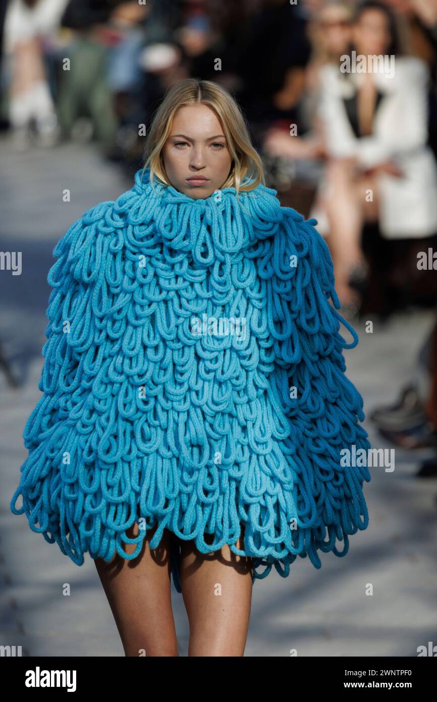 Lila Moss wears a creation as part of the Stella McCartney Fall/Winter 2024-2025 ready-to-wear ...