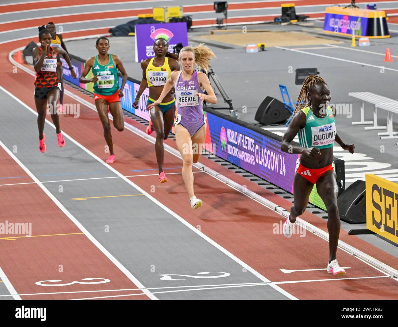 Glasgow, Scotland, UK. 03rd Mar, 2024. Womens 800m Final. 1st Tsige ...
