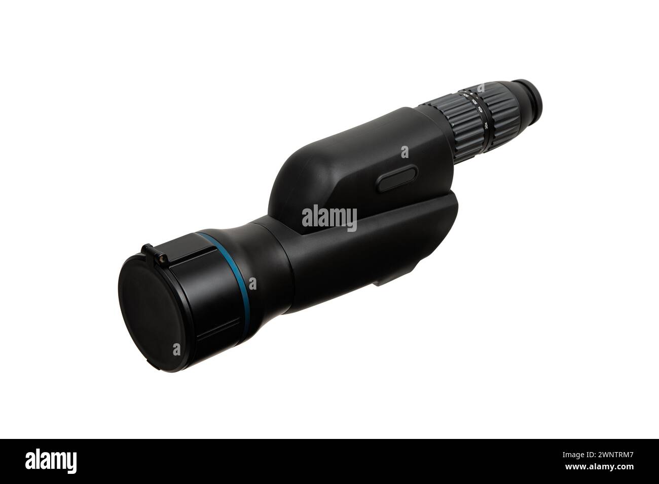 Modern spyglass. Long-range observation device. Monocular isolate on a ...
