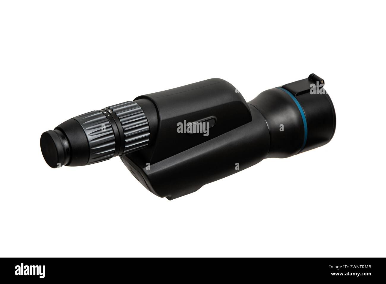 Modern spyglass. Long-range observation device. Monocular isolate on a ...