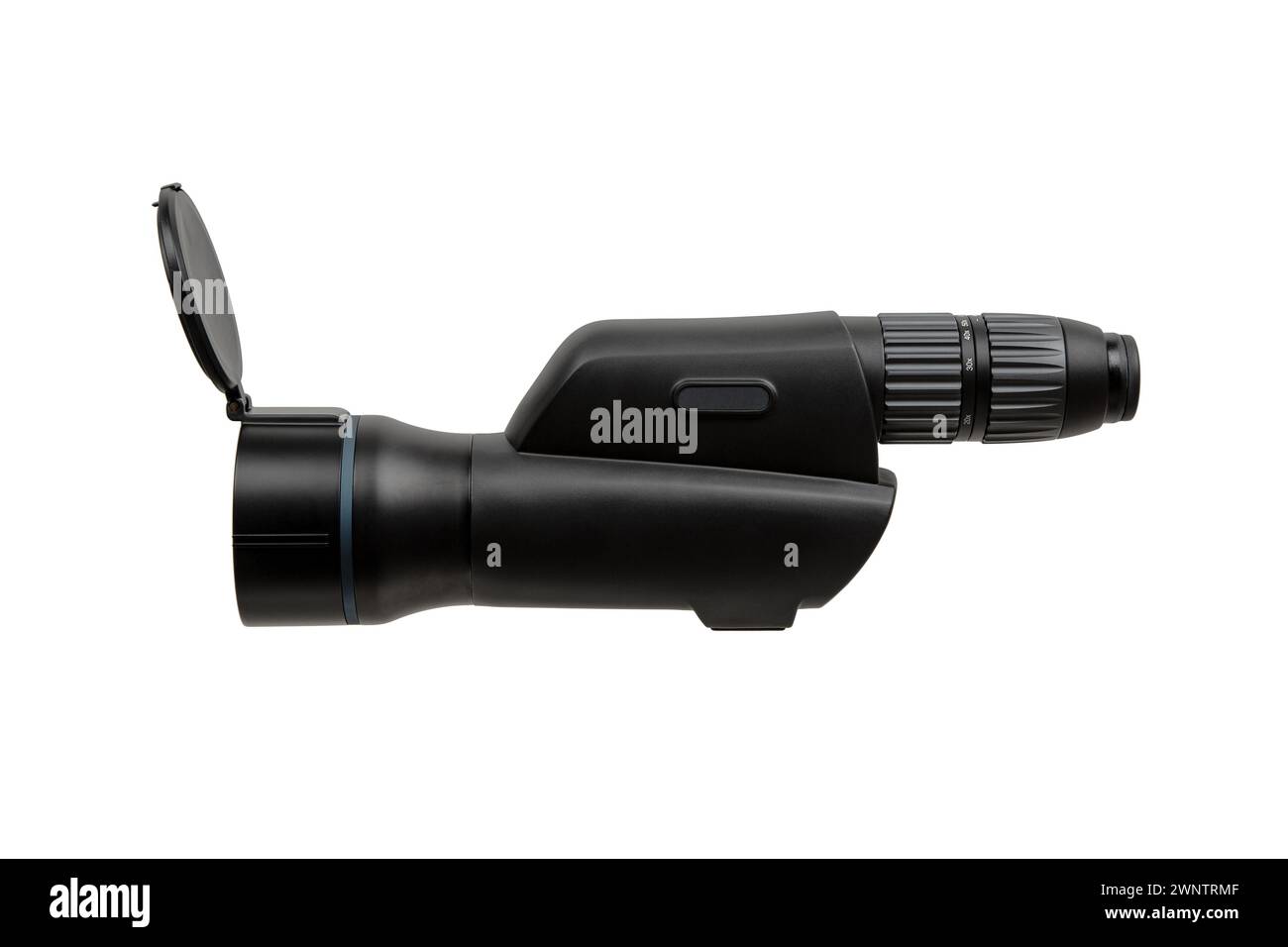 Modern spyglass. Long-range observation device. Monocular isolate on a ...