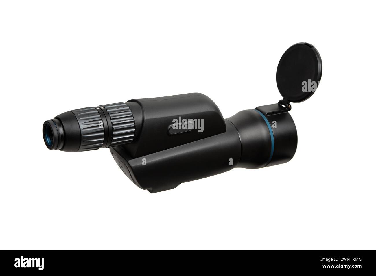Modern spyglass. Long-range observation device. Monocular isolate on a ...