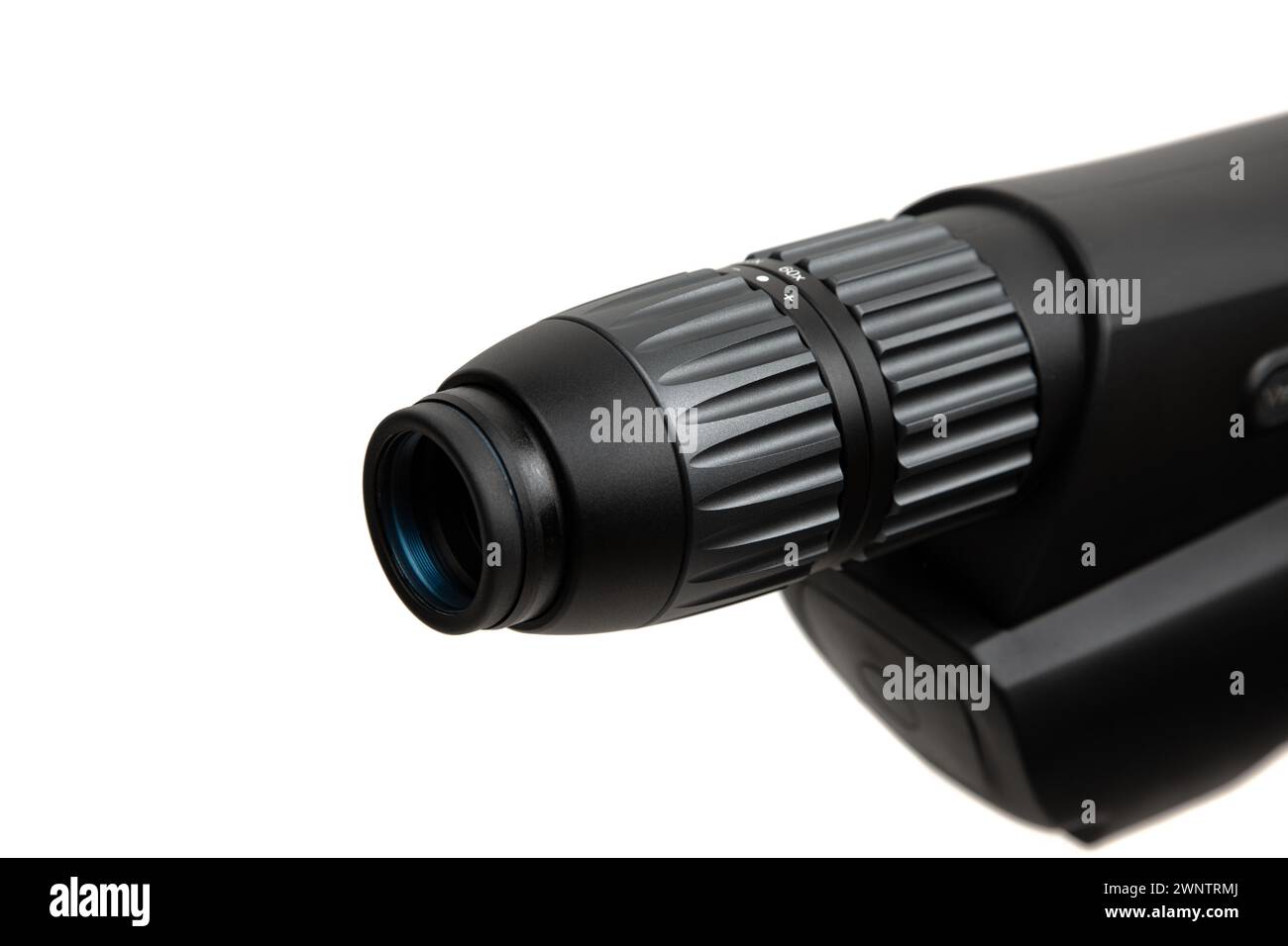 Modern spyglass. Long-range observation device. Monocular isolate on a ...