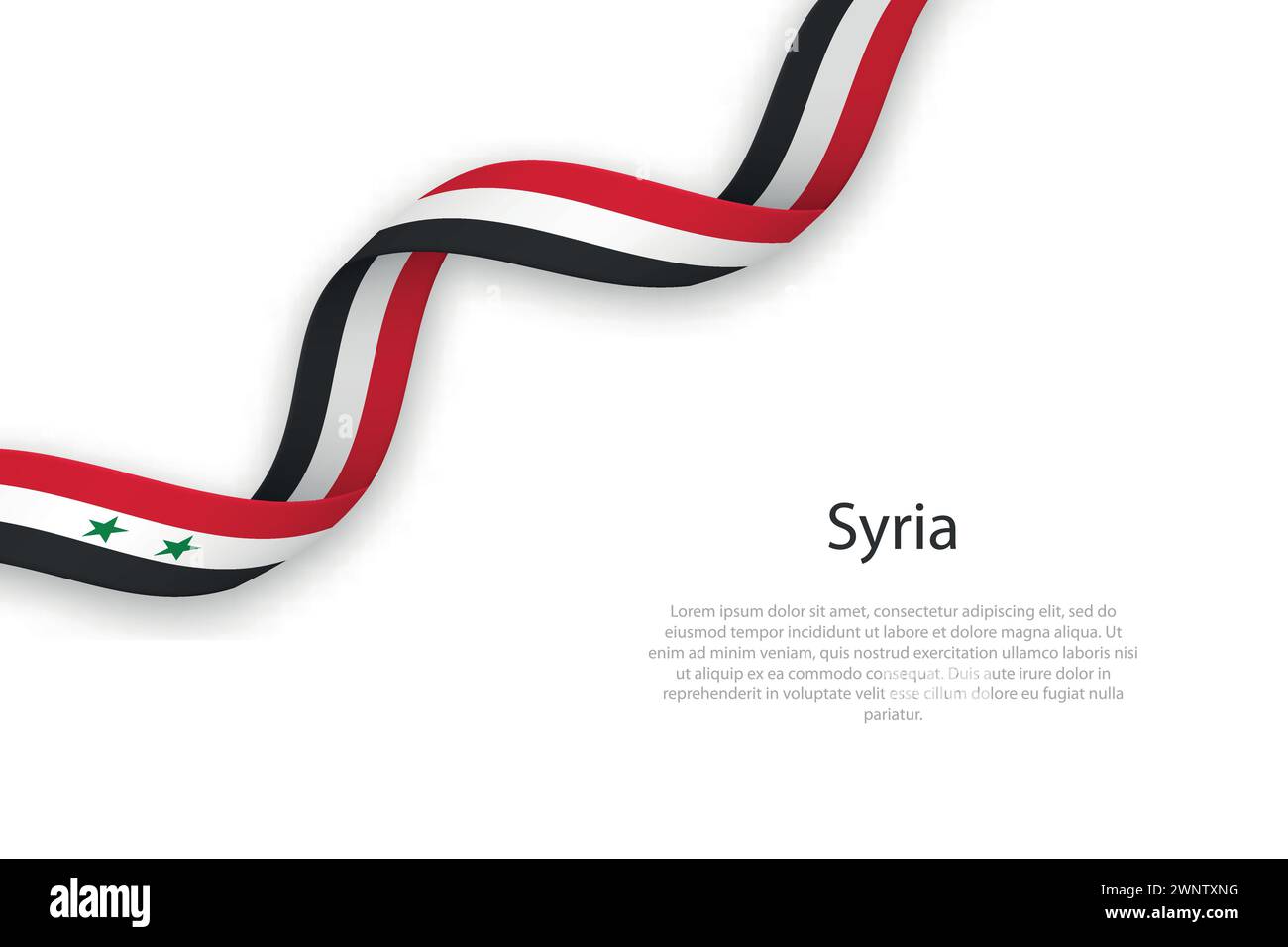Syria ribbon waving flag hi-res stock photography and images - Alamy