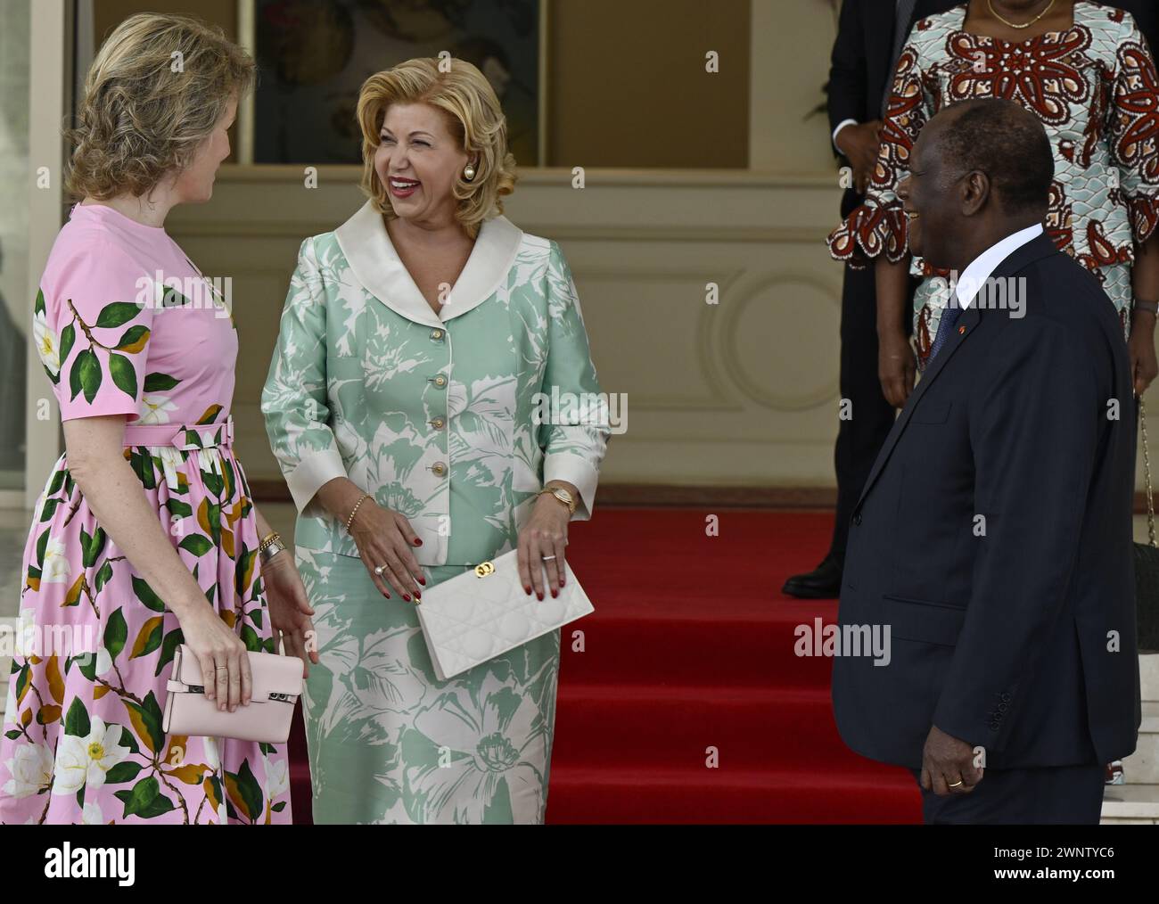 Queen Mathilde of Belgium, Ivory Coast First Lady Dominique Ouattara ...