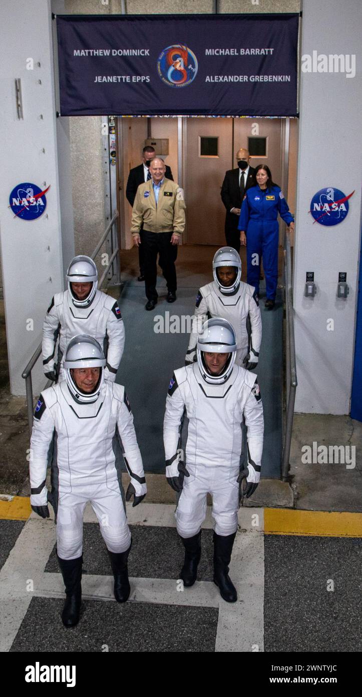 USA. 03rd Mar, 2024. At 7:33 PM NASA SpaceX Crew 8 walkout from the ...