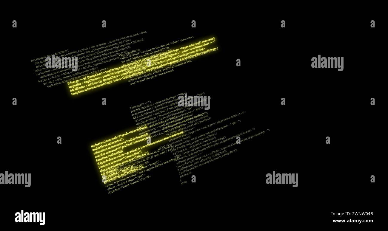 Image of green data processing on black background Stock Photo - Alamy