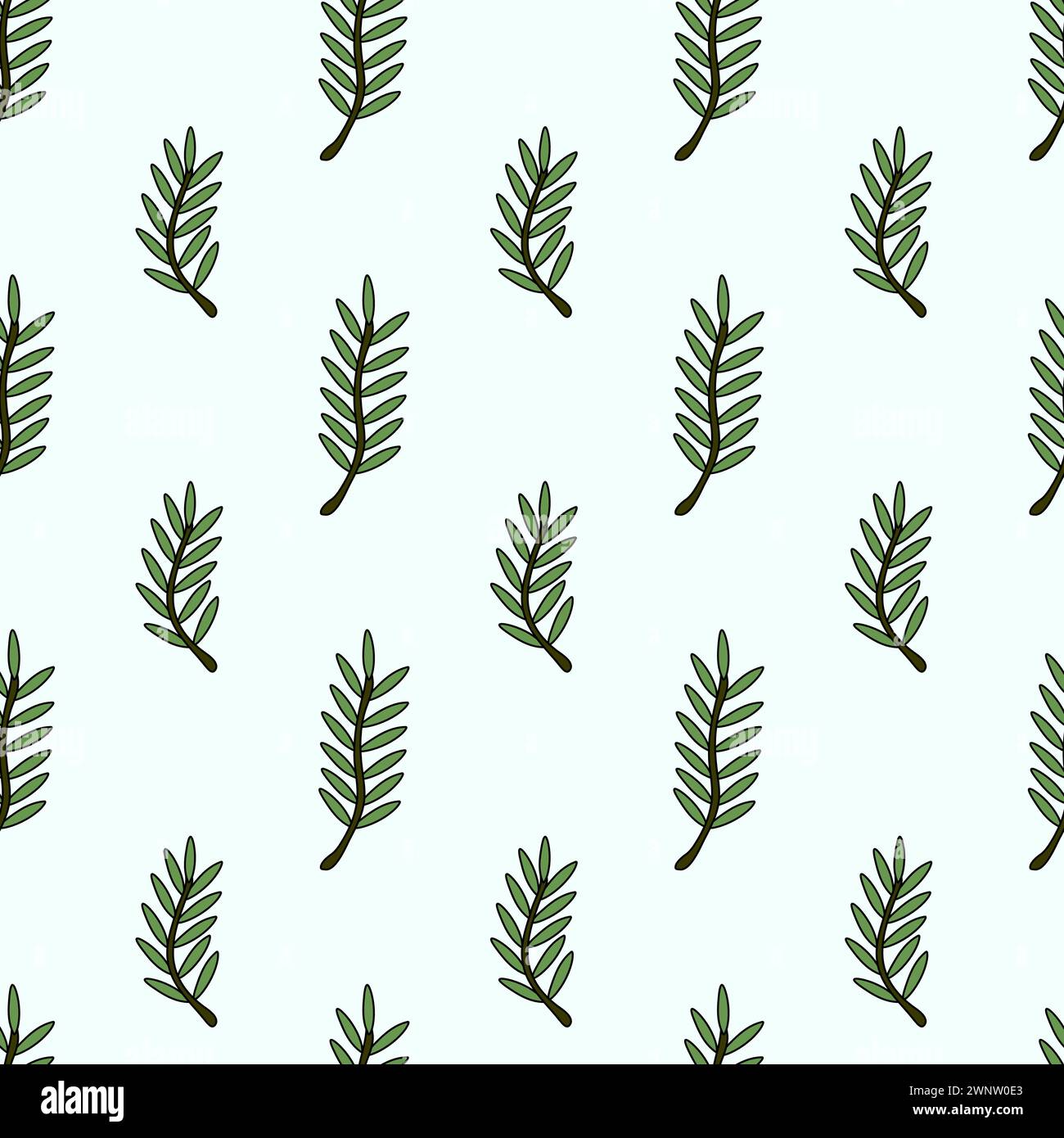 Rosemary twigs Herbs seamless pattern. Kitchen endless background. Food repeat backdrop. Vector ...