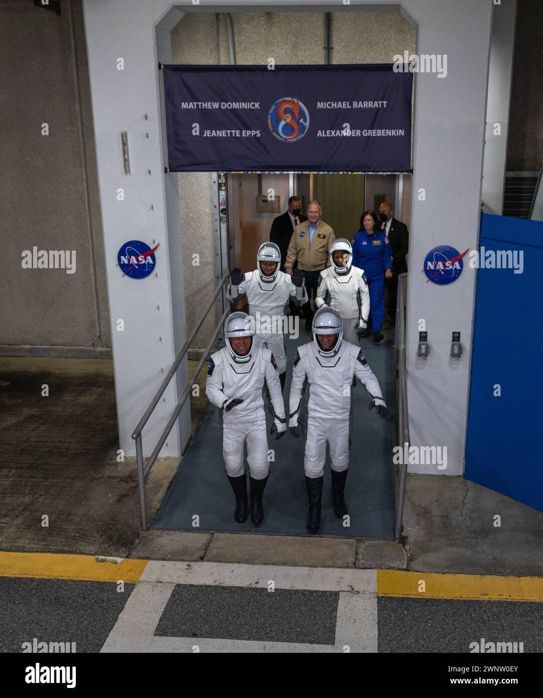 Kennedy Space Center, USA. 03rd Mar, 2024. At 7:33 PM NASA SpaceX Crew 8 walkout from the Neil ...