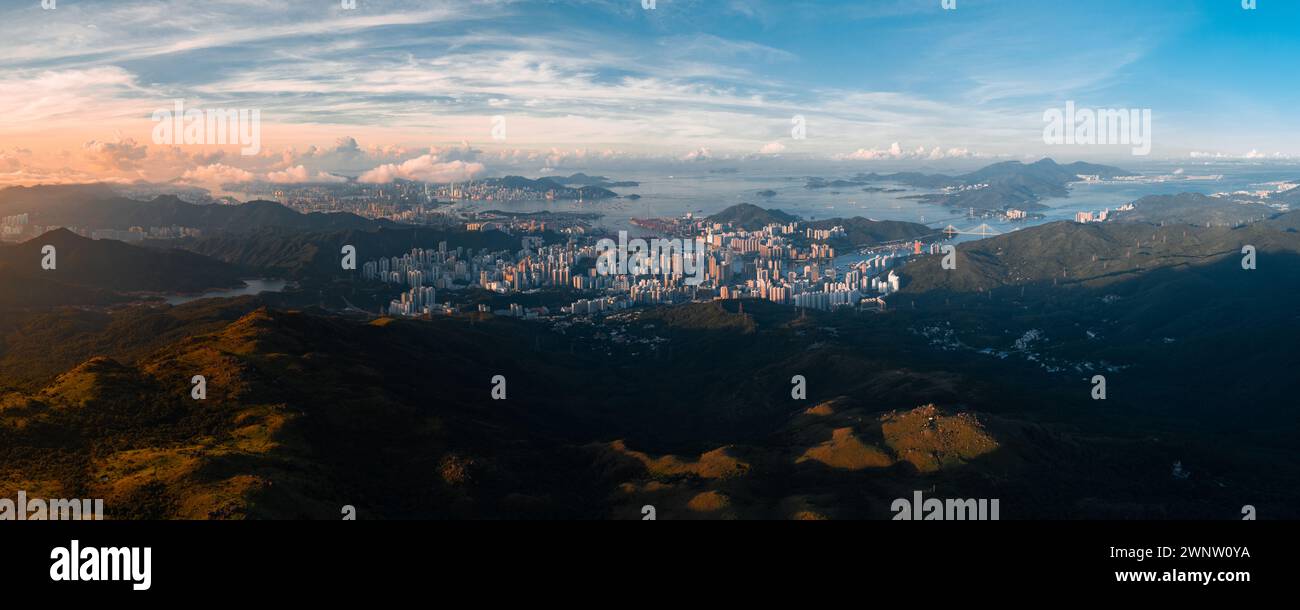 Aerial panoramic landscape view sunrise hi-res stock photography and ...