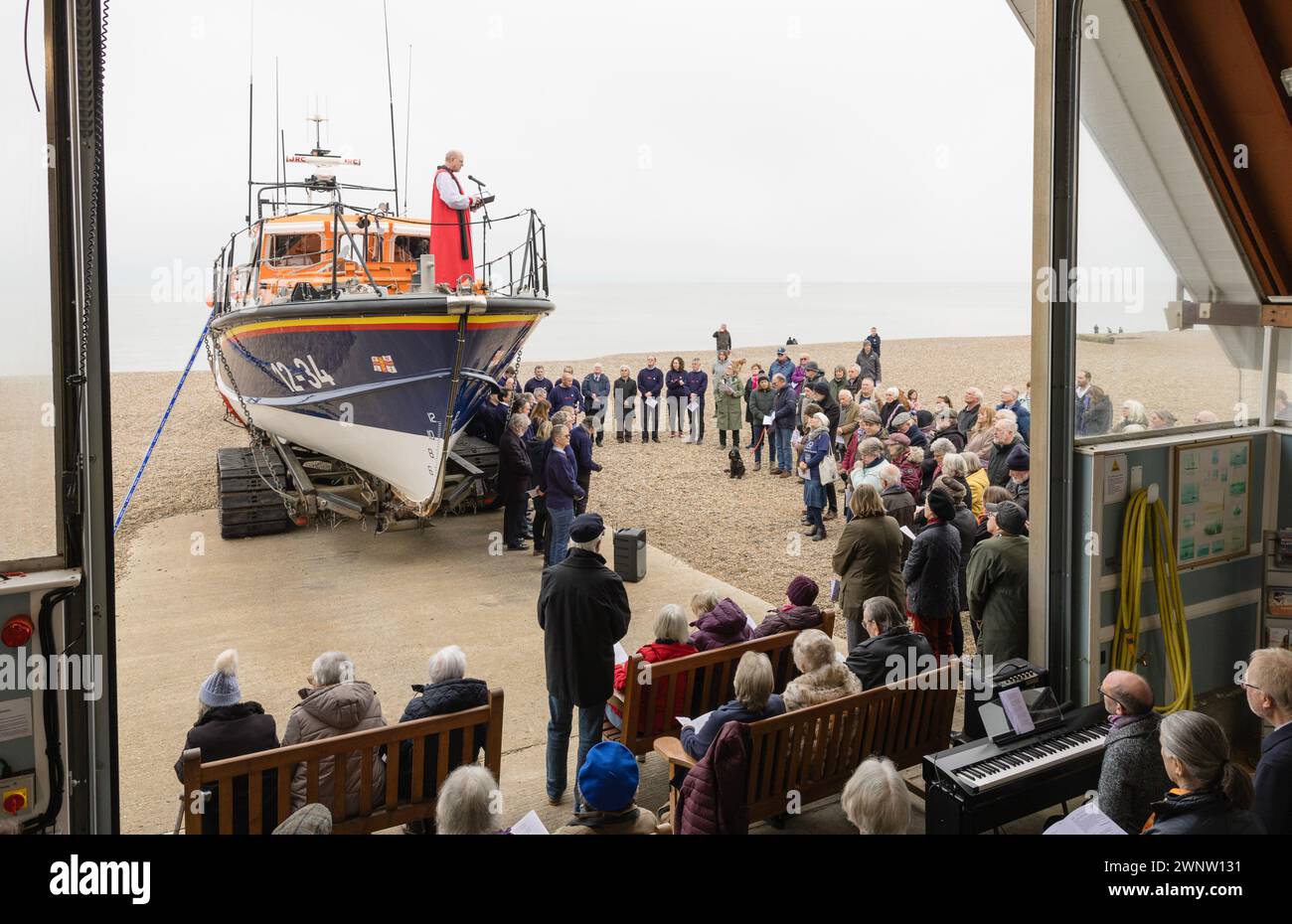 Rt Rev Bishop Martin Seeley blessing Aldeburgh all-weather lifeboat ...