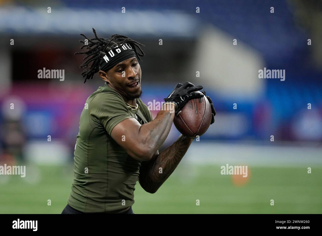 Ohio State defensive back Josh Proctor runs a drill at the NFL football ...