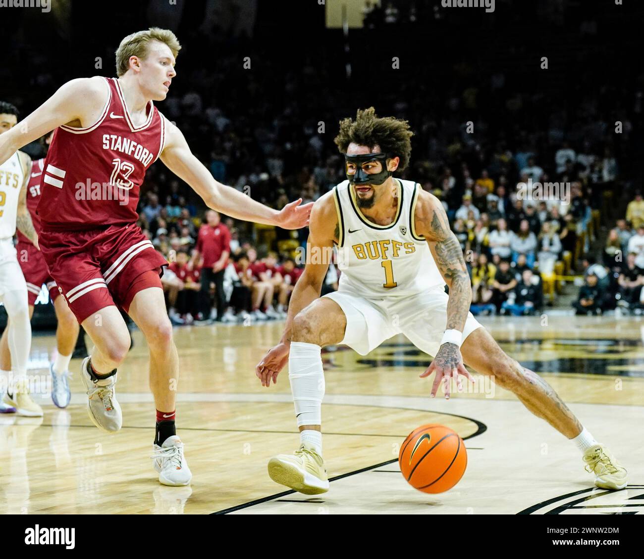 March 3, 2024: Colorado Buffaloes guard J'Vonne Hadley (1) drives ...