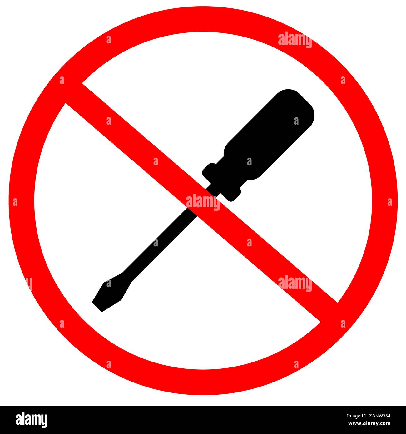 Do not disassemble icon. Do not unscrew vector caution sign. No ...