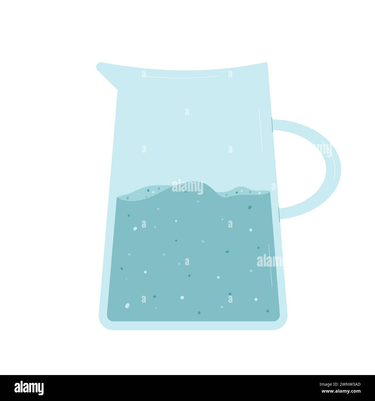 Glass transparent jug of still water isolated on white background. Stay ...